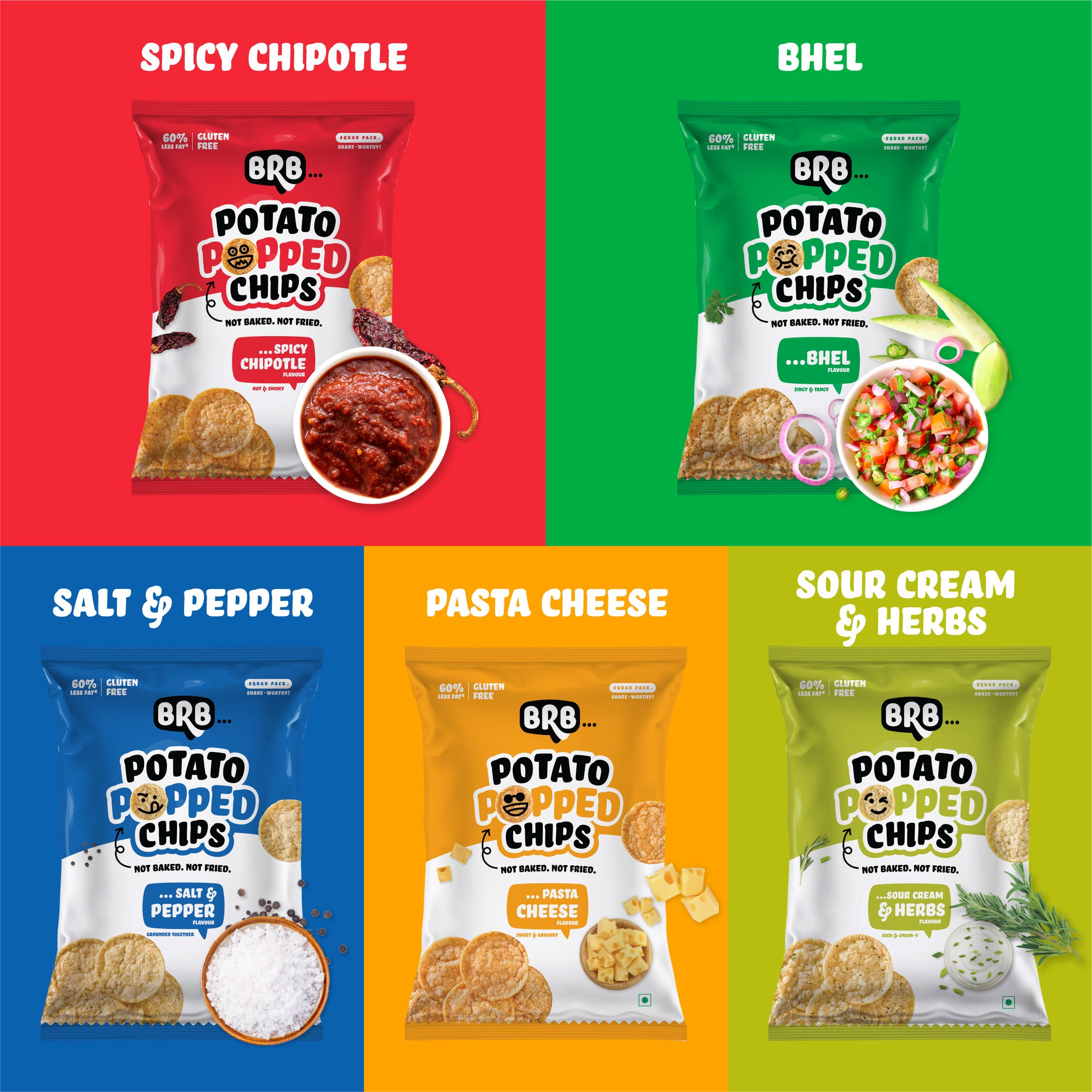 Buy BRB Popped Chips MEGA COMBO of 13 delish flavours – BRB Chips